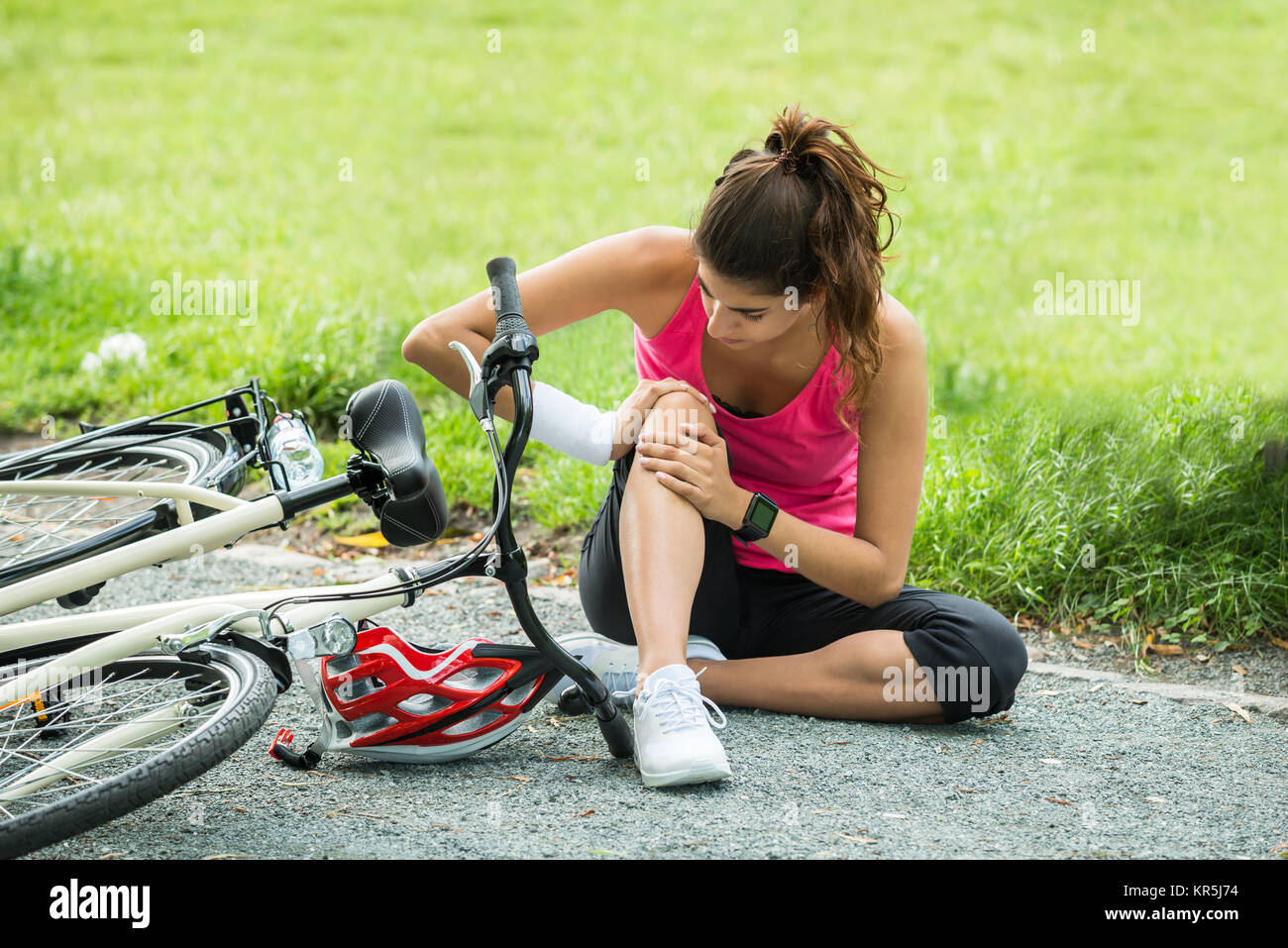 Cyclist fallen from bike hi-res stock photography and images - Alamy