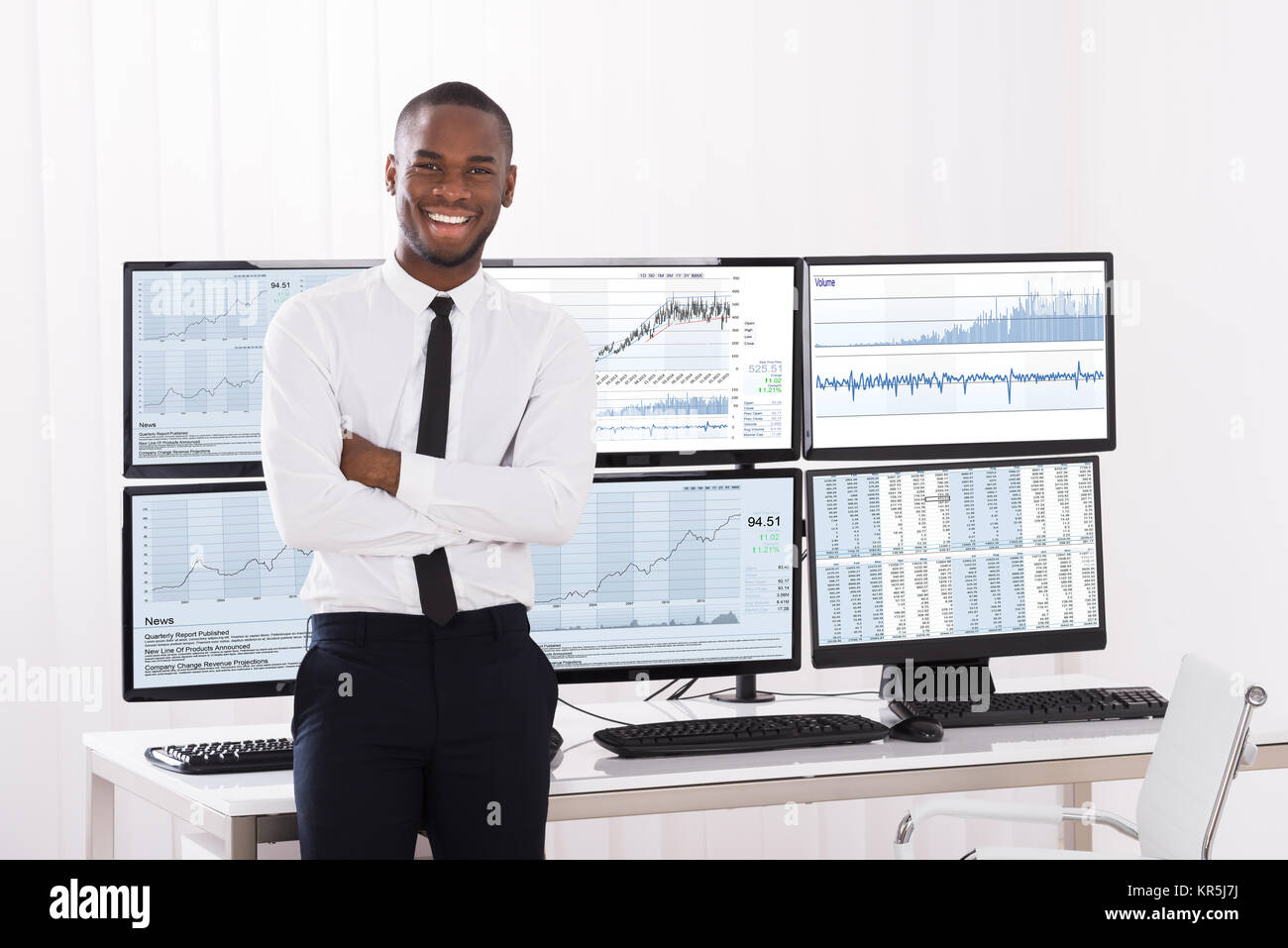 Portrait Of Young Stock Market Broker Stock Photo - Alamy