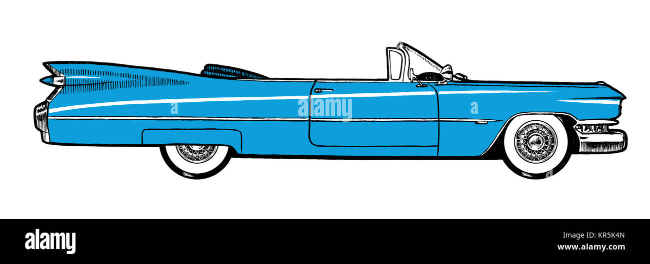 Blue Classic Retro Car Isolated on White Background Stock Photo - Alamy
