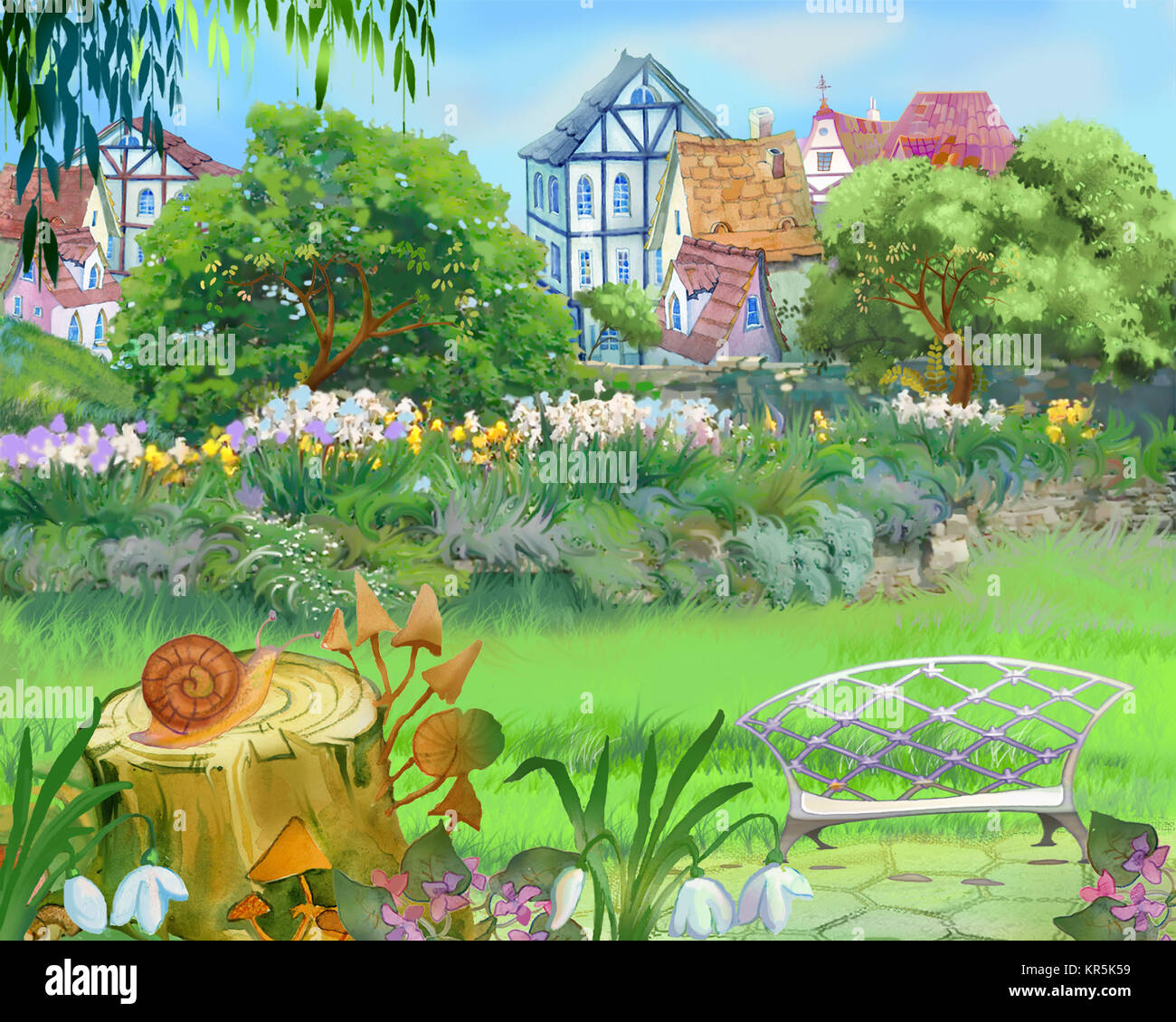 Colorful Fairy Tale Park in the City Stock Photo - Alamy