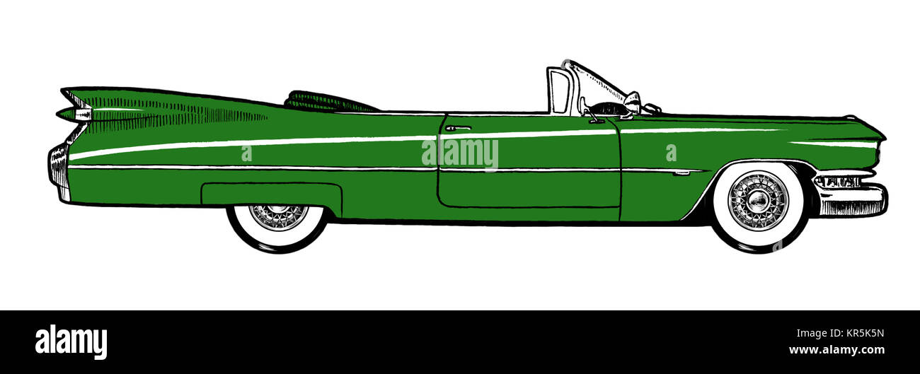 Green Classic Retro Car Isolated on White Background Stock Photo - Alamy