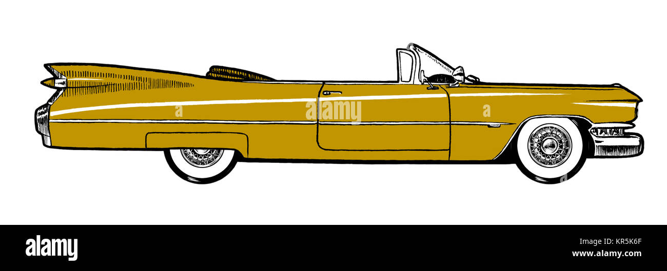 Mustard Classic Retro Car Isolated on White Background Stock Photo - Alamy