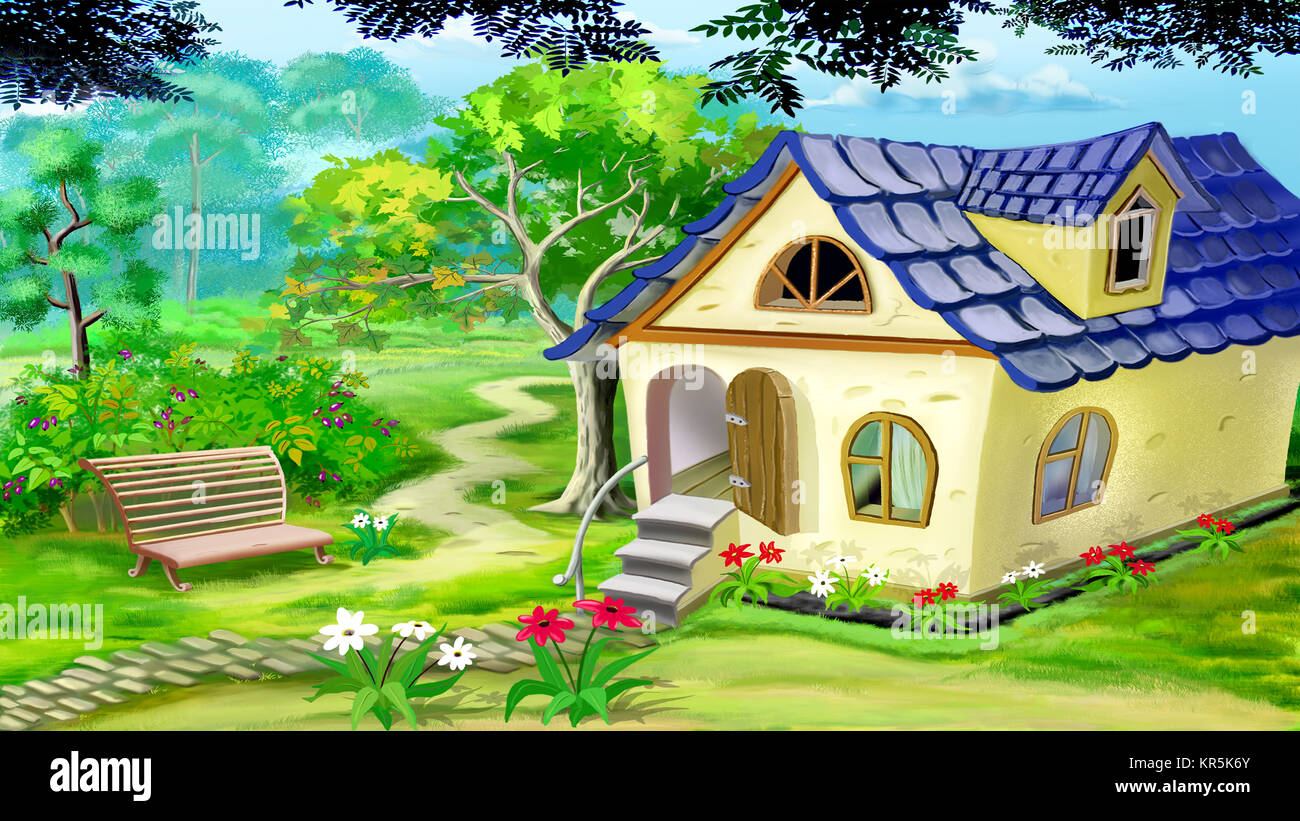 Village Garden House Stock Photo - Alamy