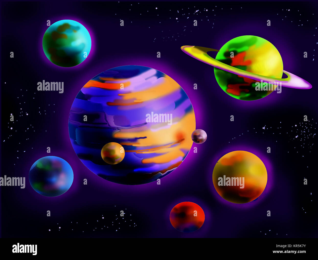 Planets in Space Stock Photo - Alamy