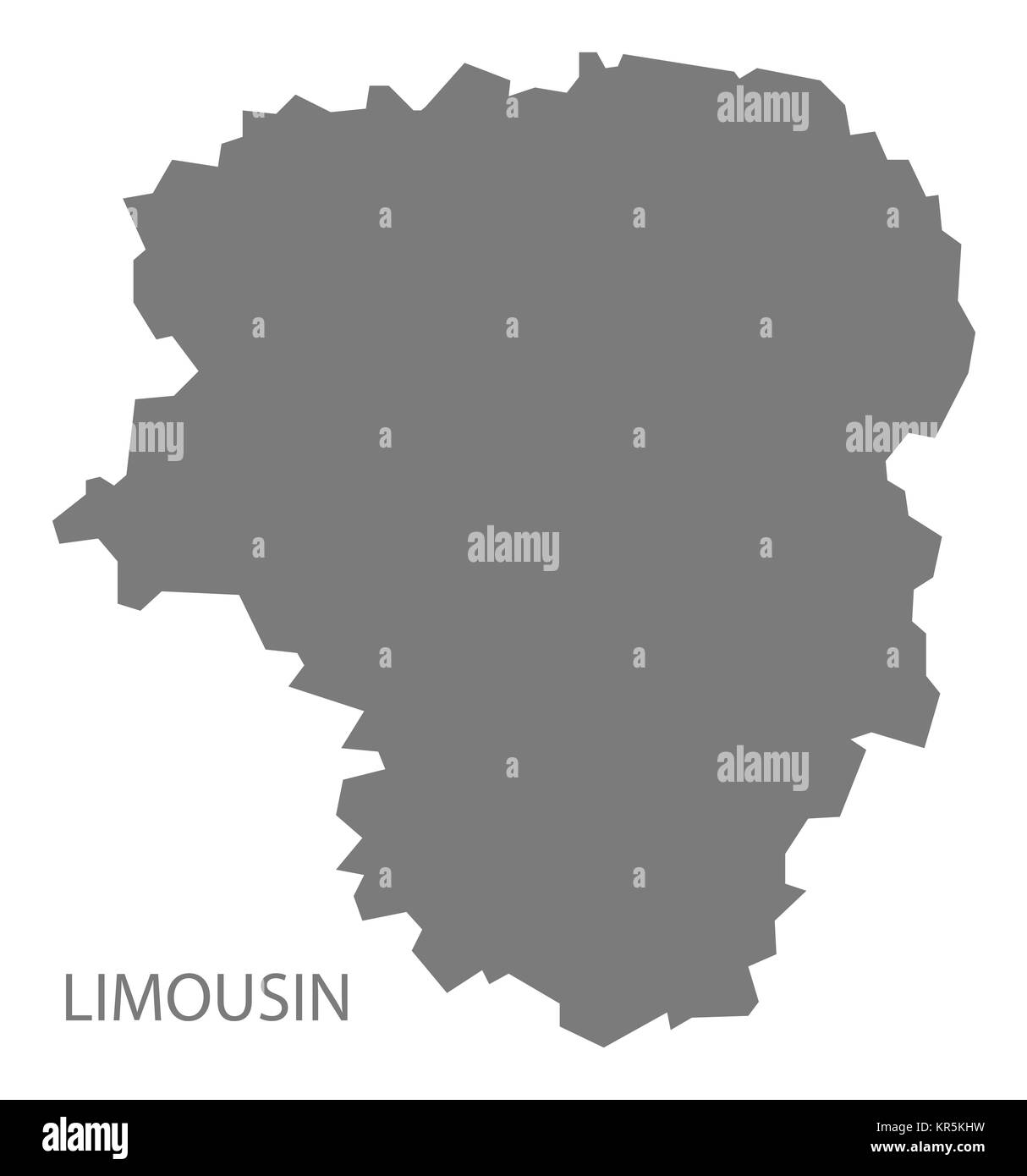 Limousin France Map grey Stock Photo - Alamy