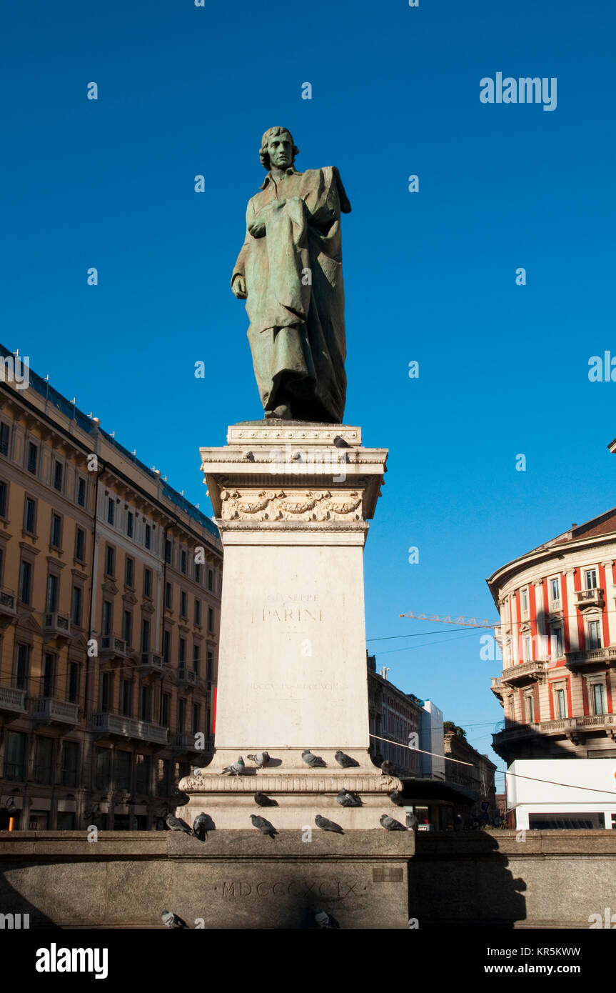 Italy, Lombardy, Milan, Piazza Cordusio Square, Giuseppe Parini ...