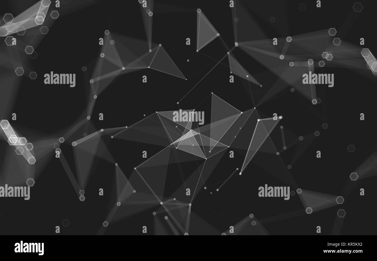 Abstract polygonal space low poly dark background, 3d rendering Stock ...