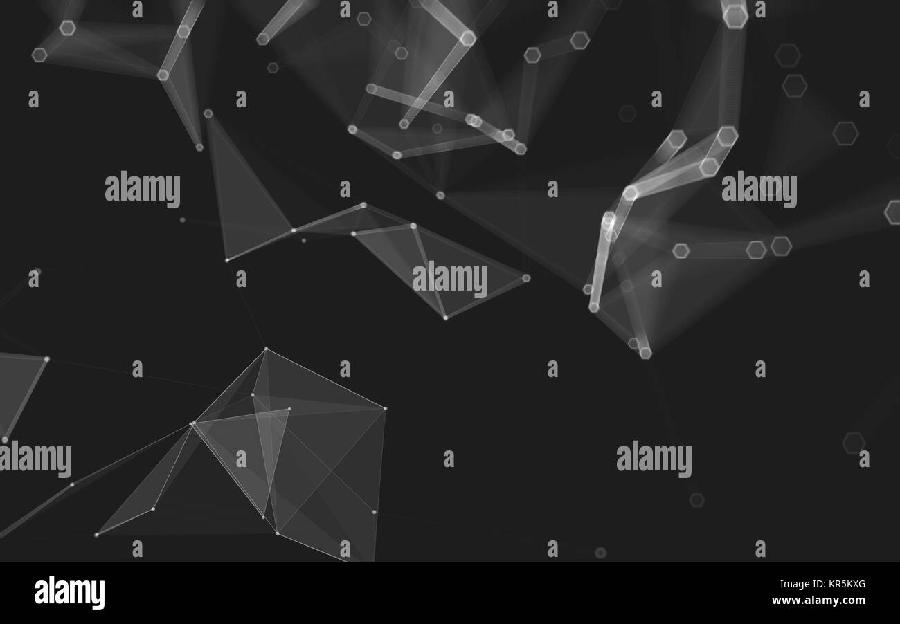 Abstract polygonal space low poly dark background, 3d rendering Stock ...