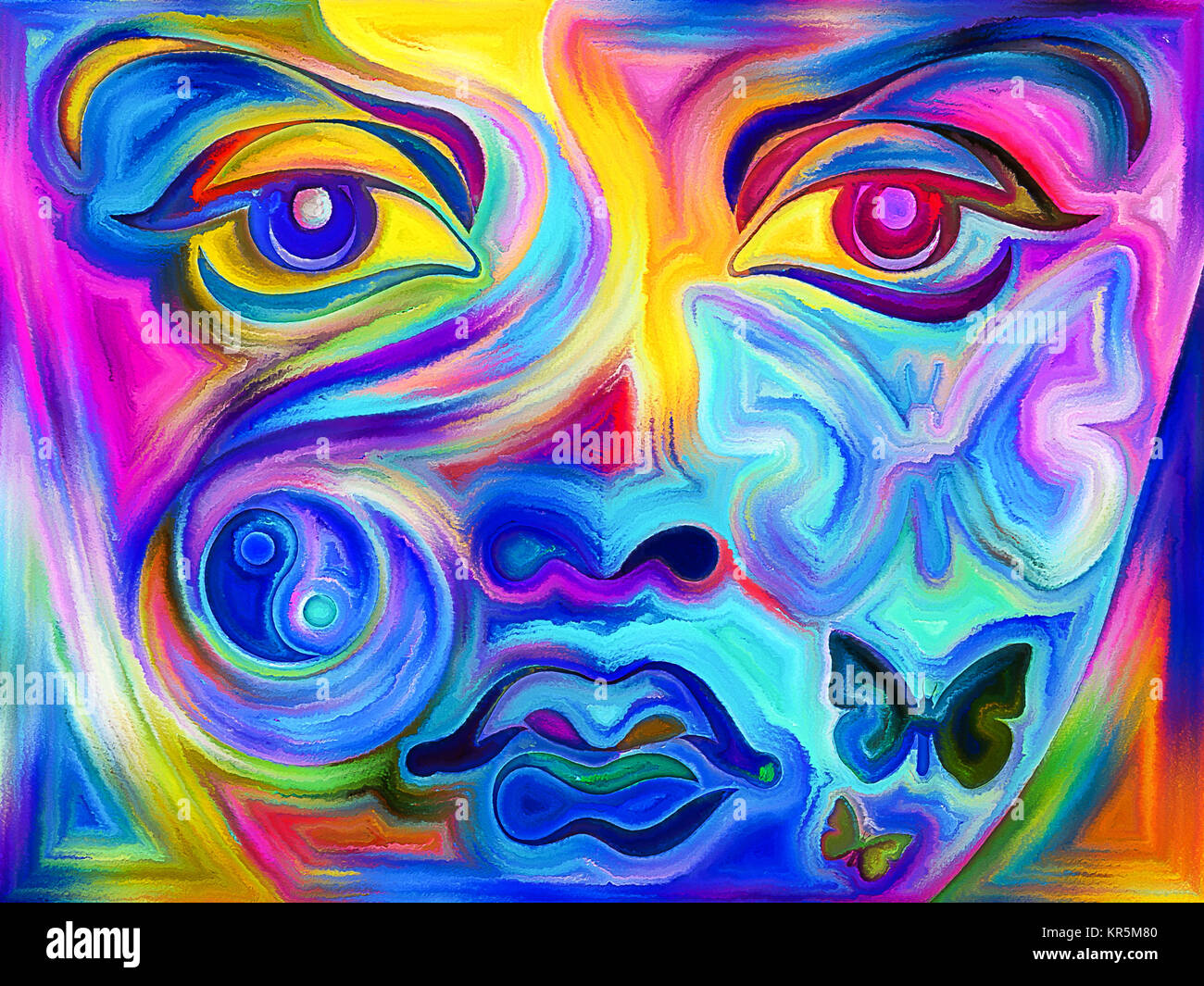 Inner Life of Blue Girl Stock Photo - Alamy