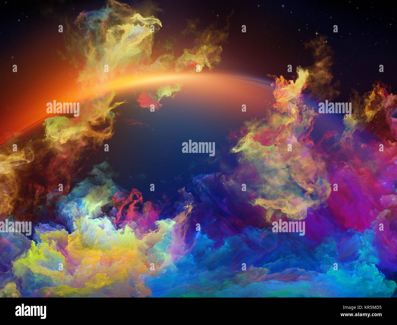 Colorful Space Nebula Stock Photo - Alamy