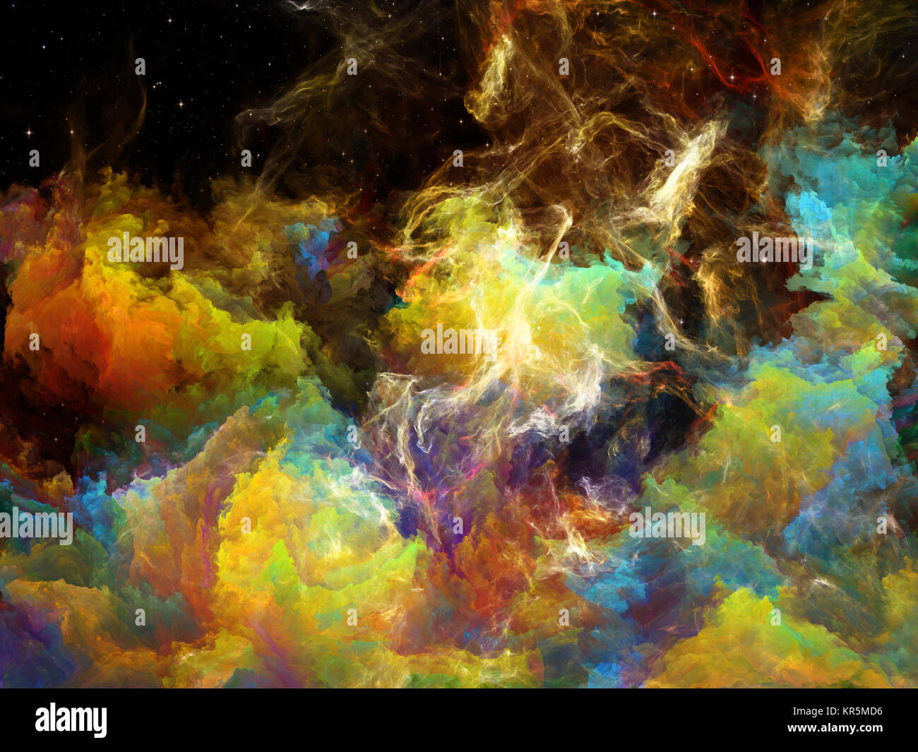 Colorful Space Nebula Stock Photo - Alamy