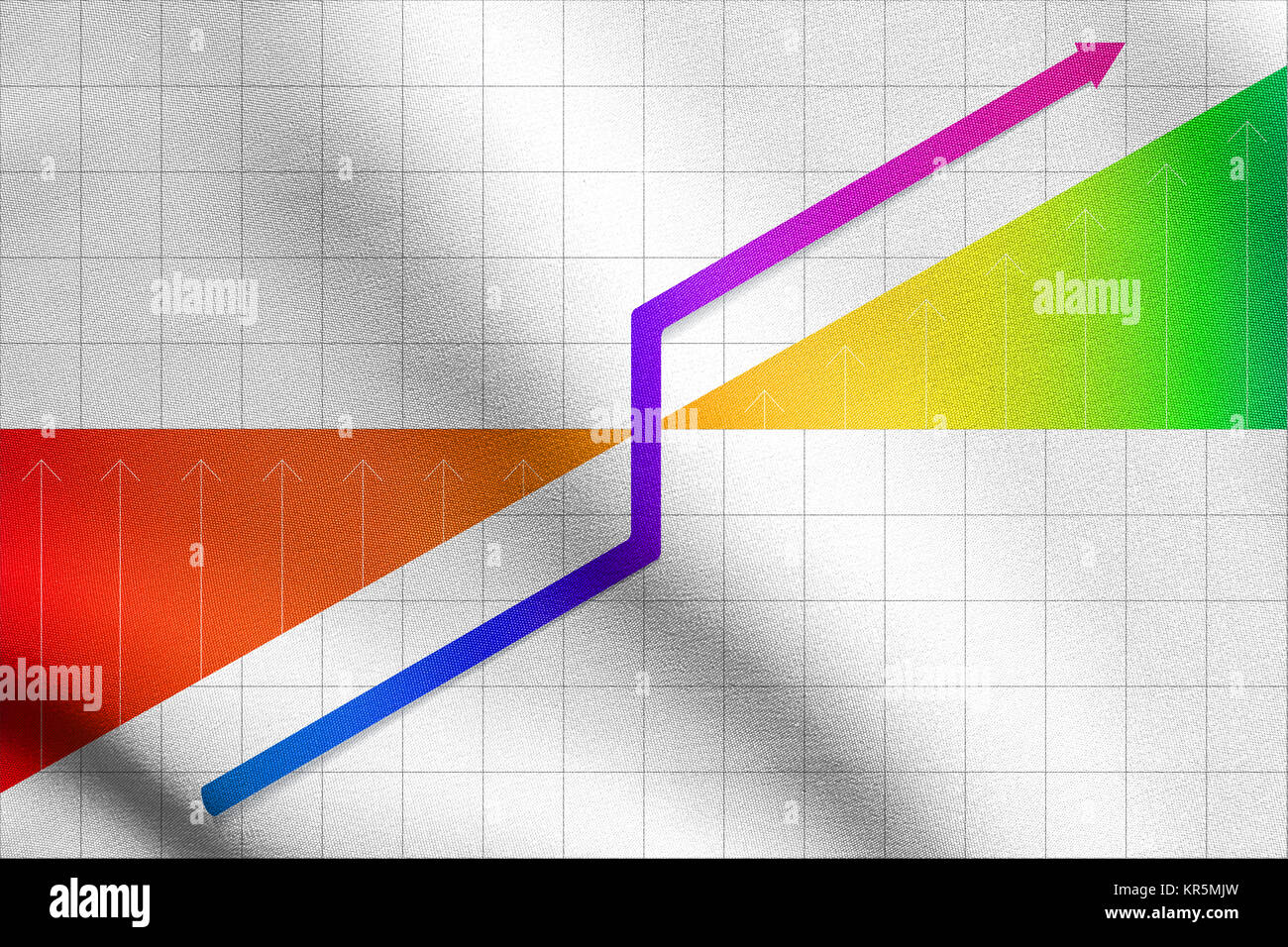 Graph showing business progress on grid background Stock Photo - Alamy