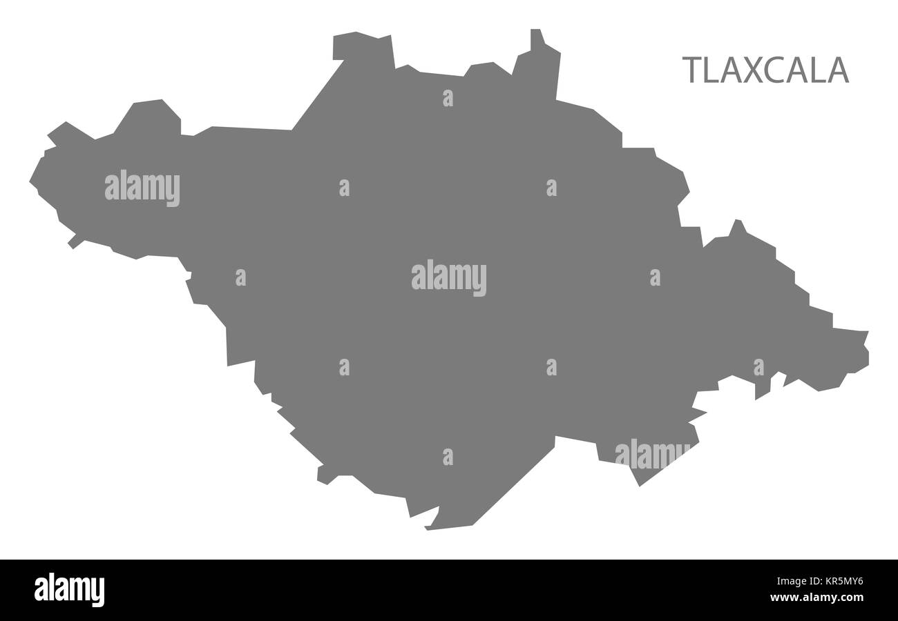 Tlaxcala Mexico Map grey Stock Photo - Alamy