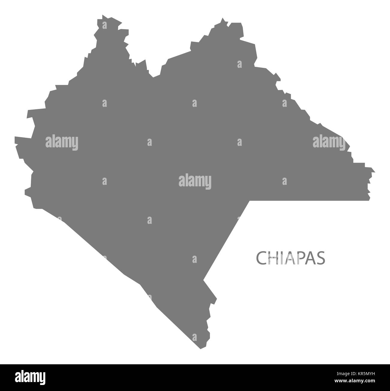 Chiapas Mexico Map grey Stock Photo - Alamy