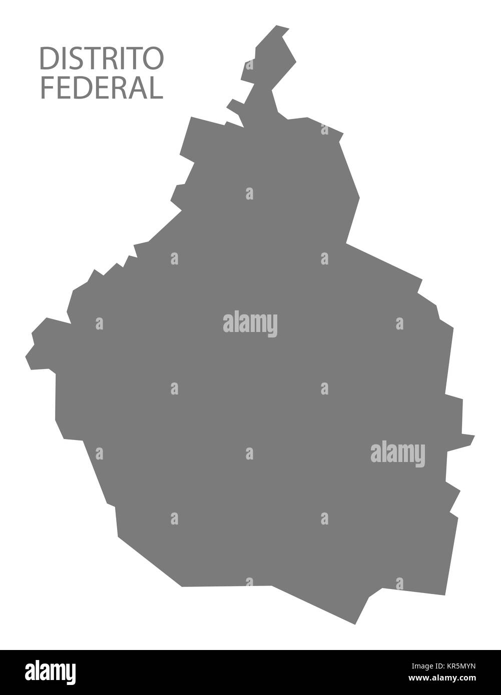 Distrito Federal Mexico Map grey Stock Photo - Alamy