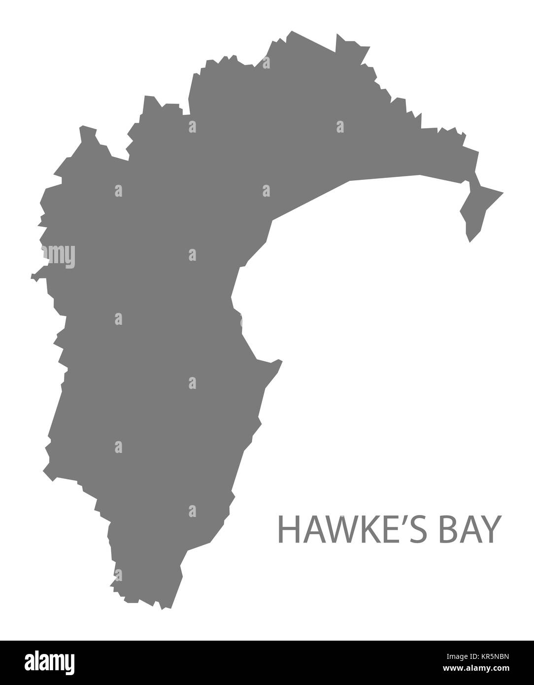 Hawkes Bay New Zealand Map grey Stock Photo - Alamy