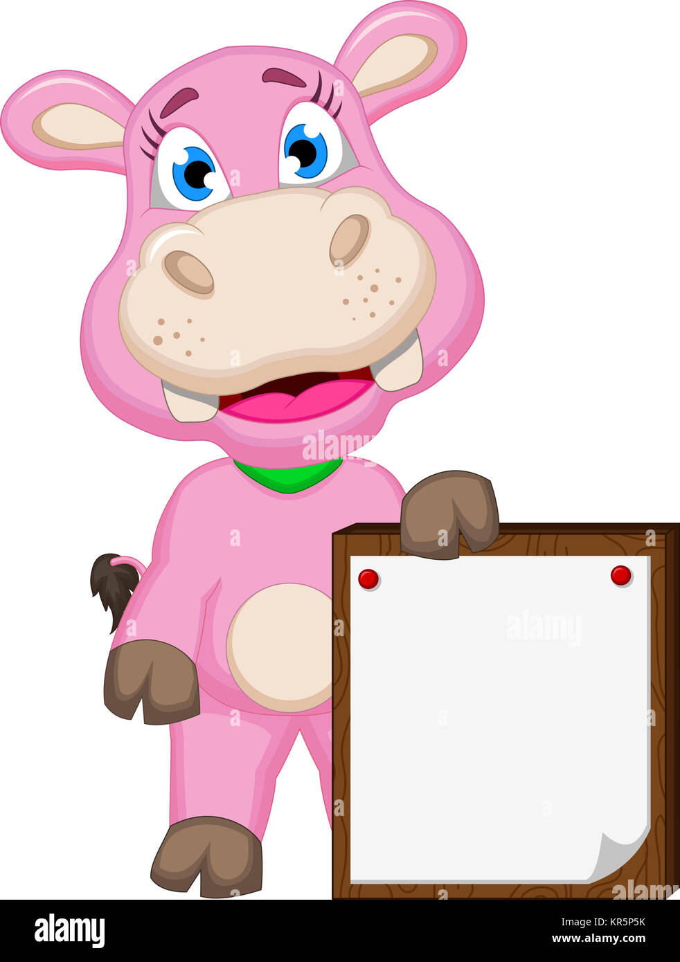 Vector illustration of animal cartoon with blank sign hi-res stock ...