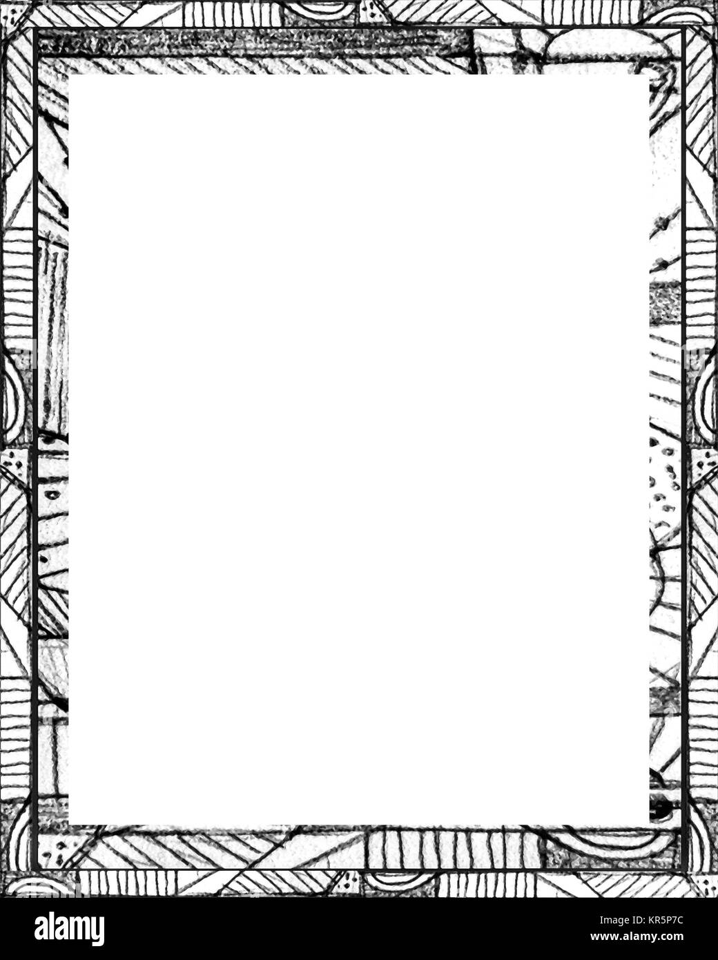 Frame Background with Decorated Scribble Borders Stock Photo - Alamy
