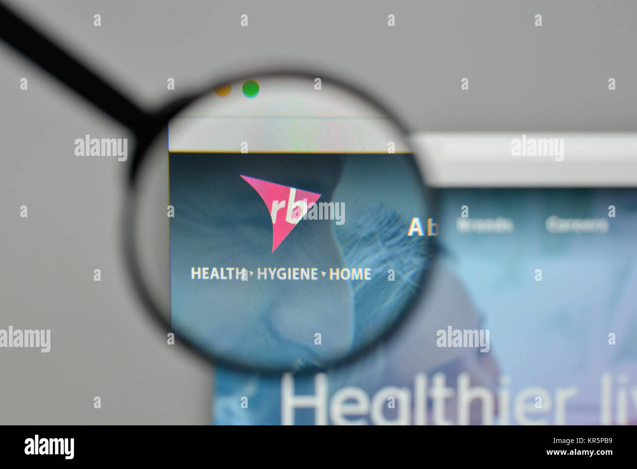 Milan, Italy - November 1, 2017: Reckitt Benckiser Group logo on the ...