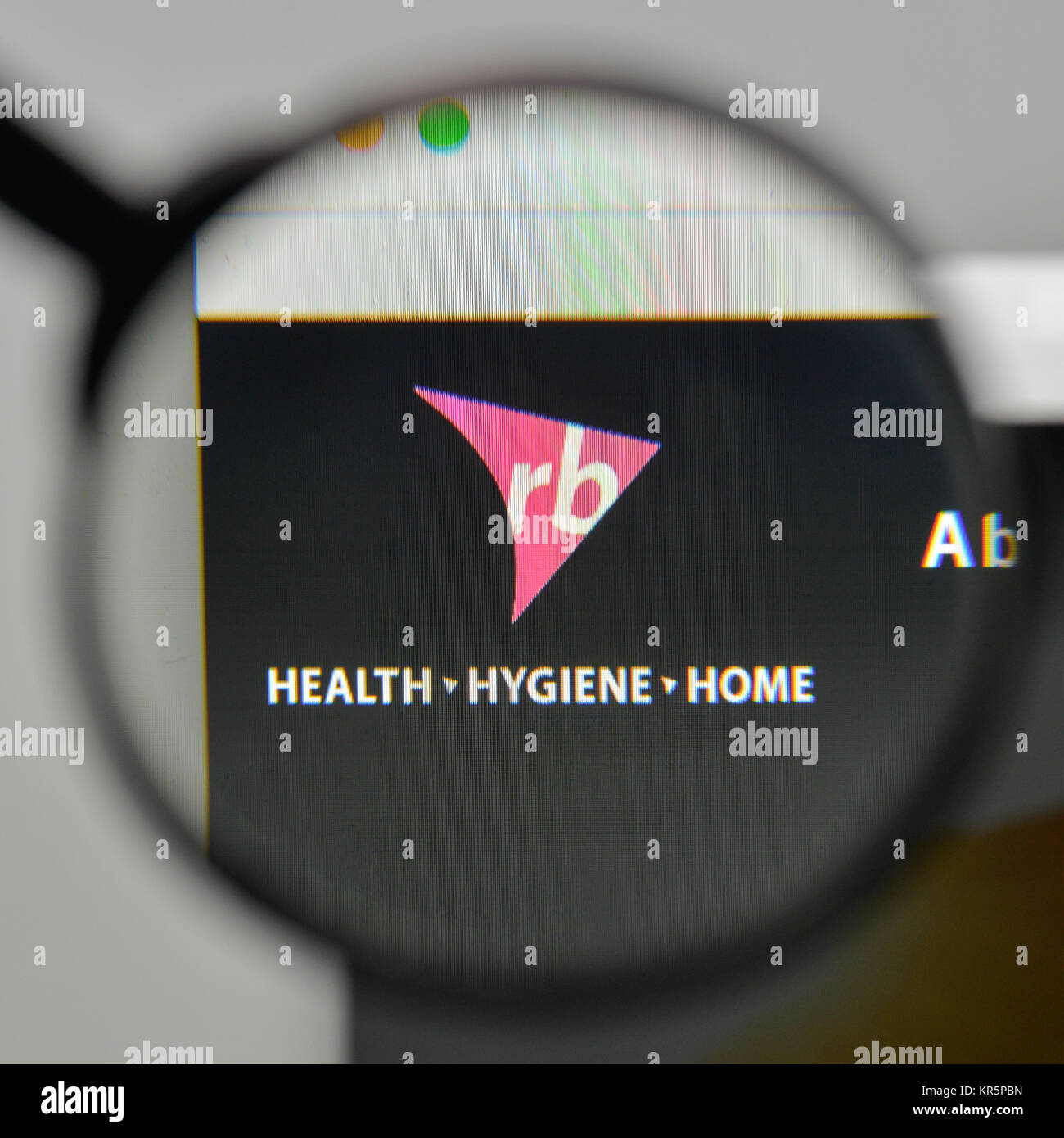 Milan, Italy - November 1, 2017: Reckitt Benckiser Group logo on the ...