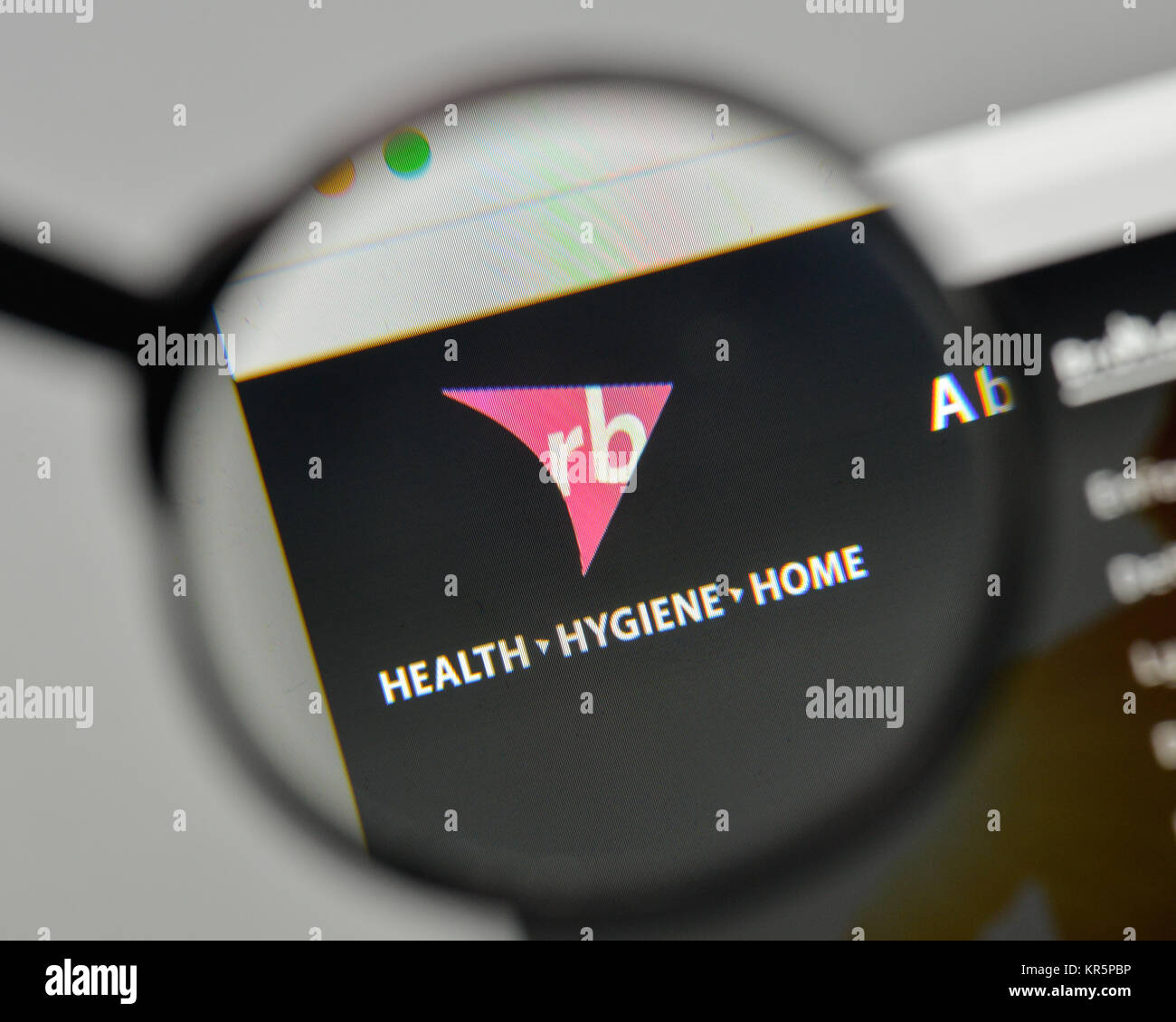 Milan, Italy - November 1, 2017: Reckitt Benckiser Group logo on the ...