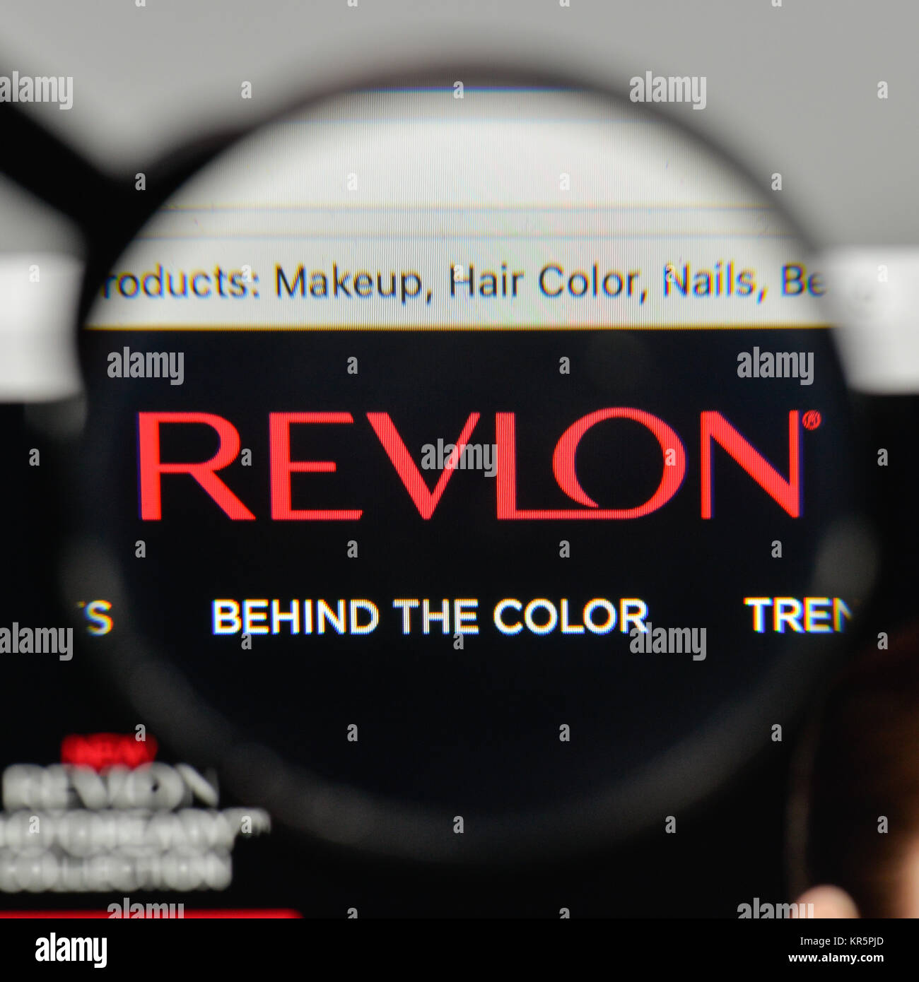 Milan, Italy - November 1, 2017: Revlon logo on the website homepage ...