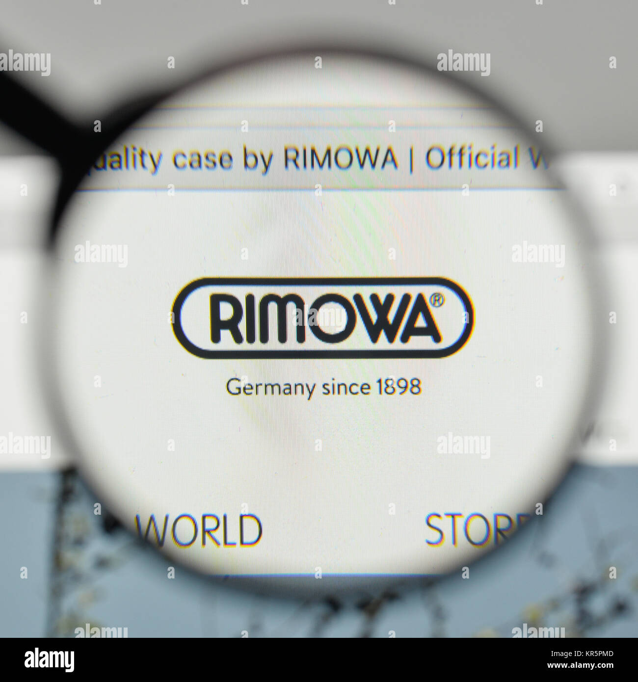 Milan, Italy - November 1, 2017: Rimowa logo on the website homepage ...