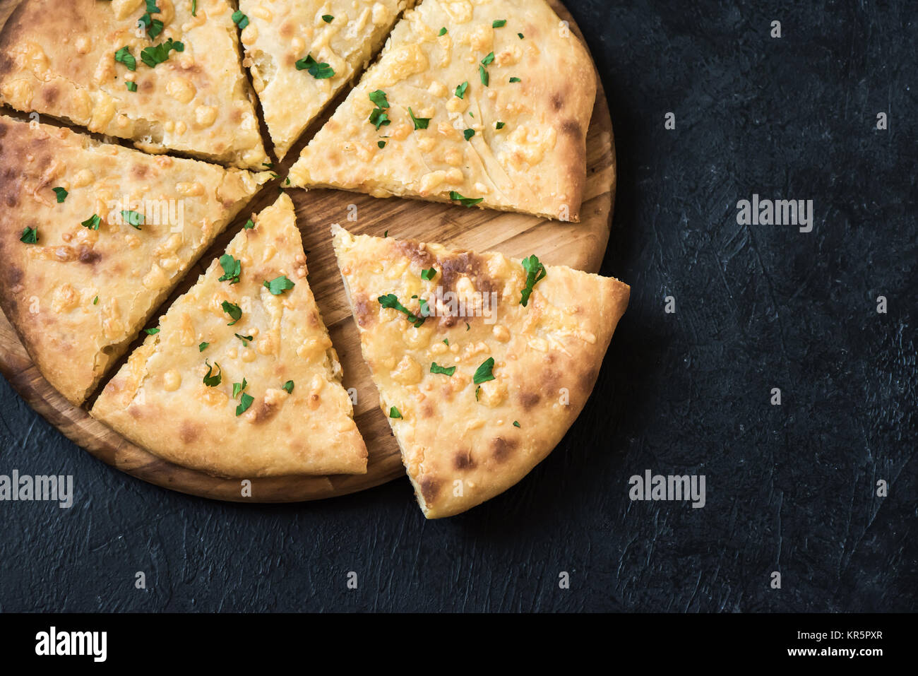 Georgian traditional flatbread - khachapuri or hachapuri with double ...