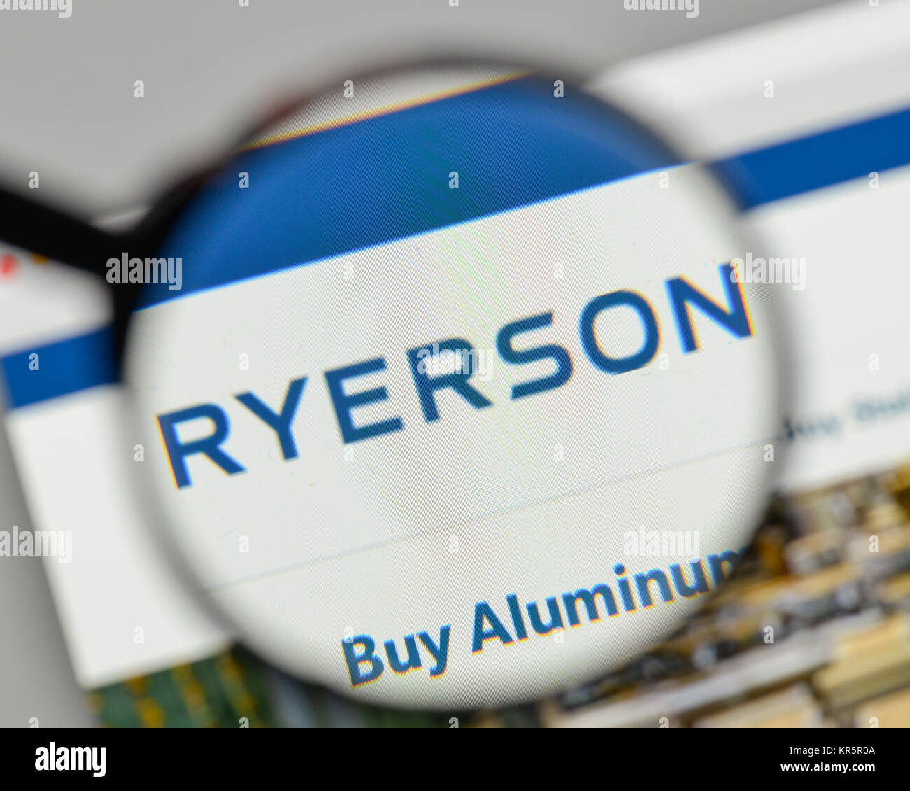 Milan, Italy - November 1, 2017: Ryerson Holding logo on the website ...