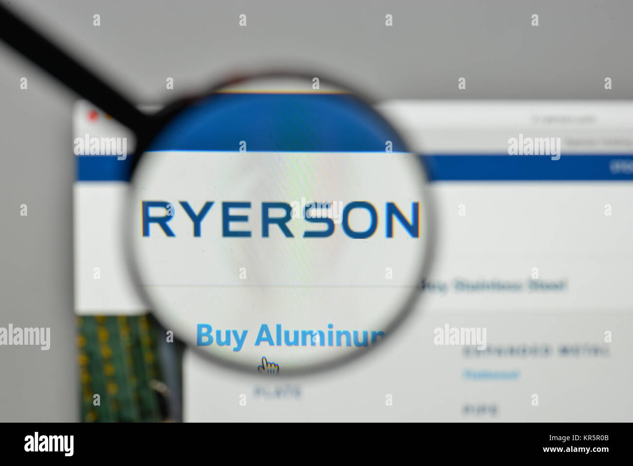 Milan, Italy - November 1, 2017: Ryerson Holding logo on the website ...