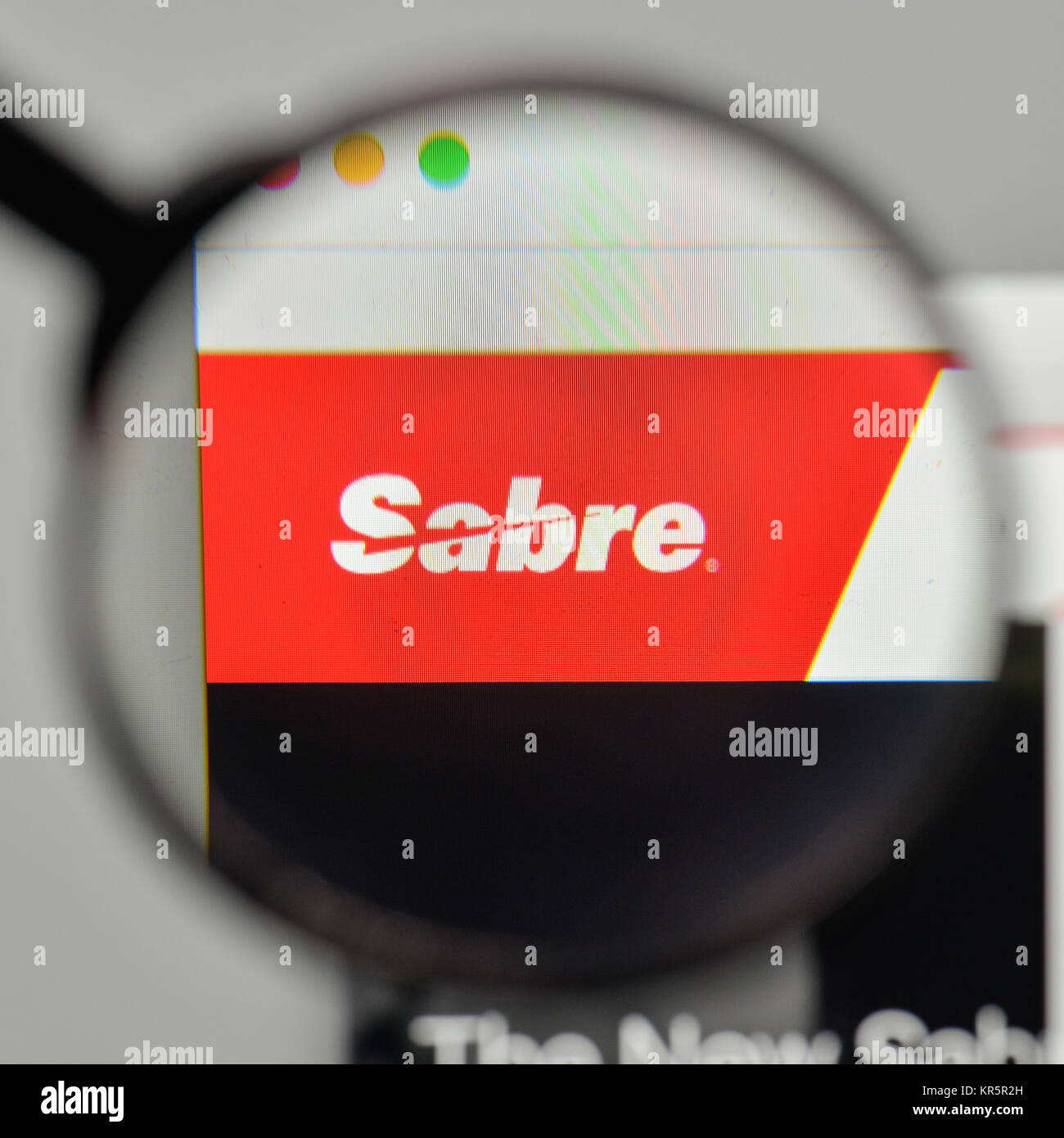 Milan, Italy - November 1, 2017: Sabre logo on the website homepage ...