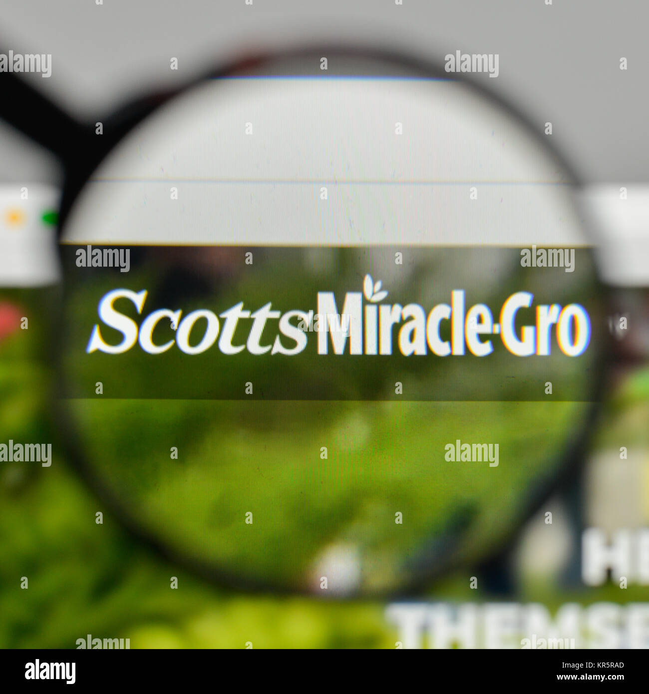 Milan, Italy - November 1, 2017: Scotts Miracle-Gro logo on the website ...