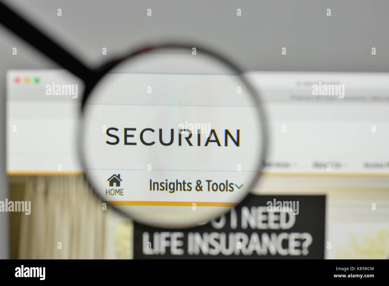 Milan, Italy - November 1, 2017: Securian Financial Group logo on the ...