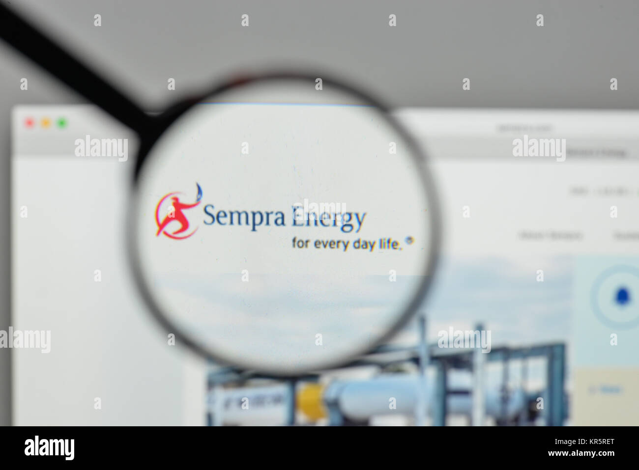 Milan, Italy - November 1, 2017: Sempra Energy logo on the website ...