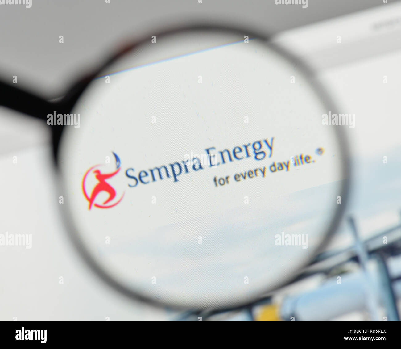 Milan, Italy - November 1, 2017: Sempra Energy logo on the website ...