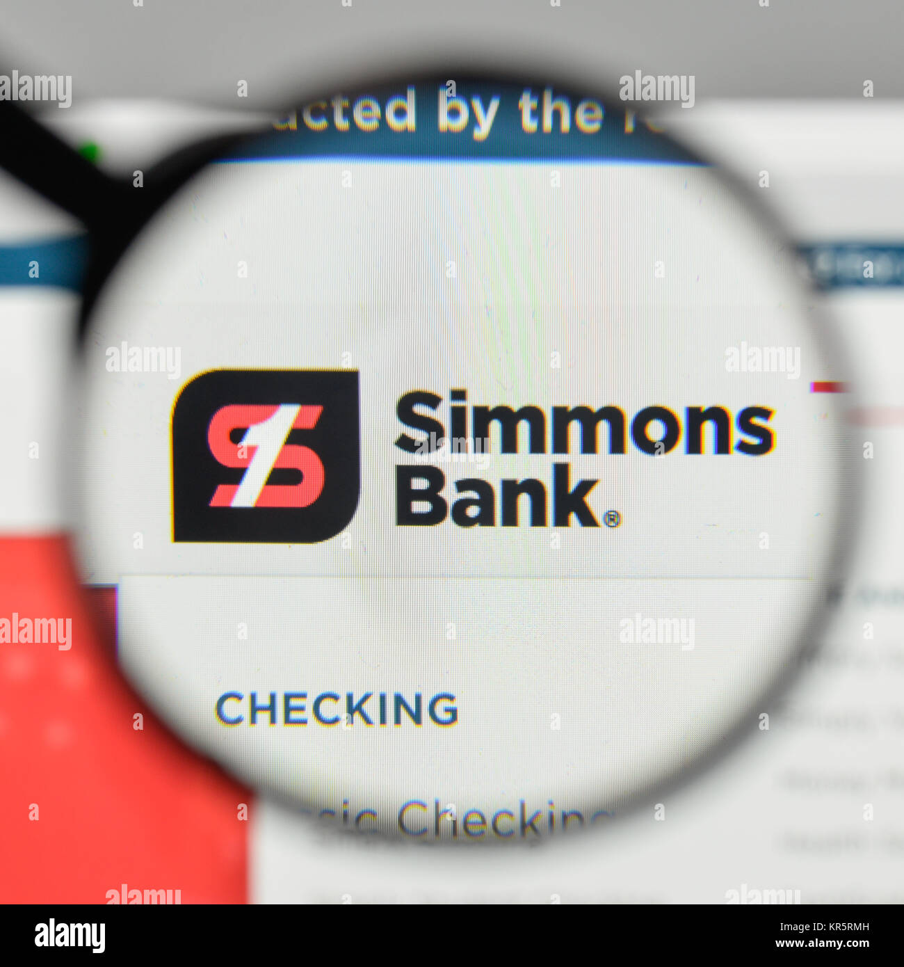 Milan, Italy - November 1, 2017: Simmons First National logo on the ...