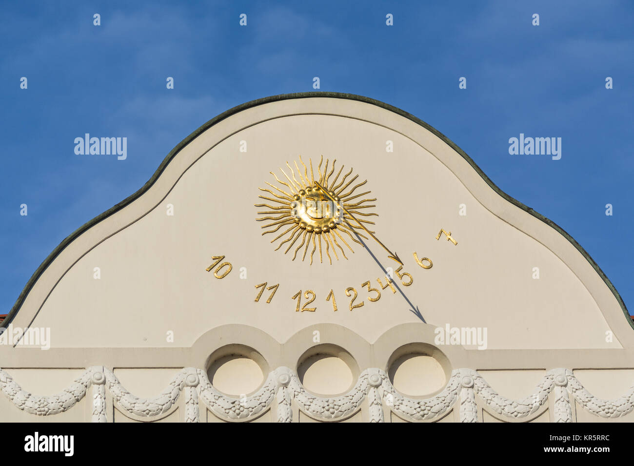 sundial on a house facade Stock Photo - Alamy