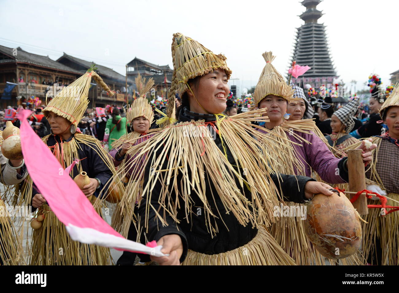 Rongjiang, China's Guizhou Province. 18th Dec, 2017. People of Dong ...
