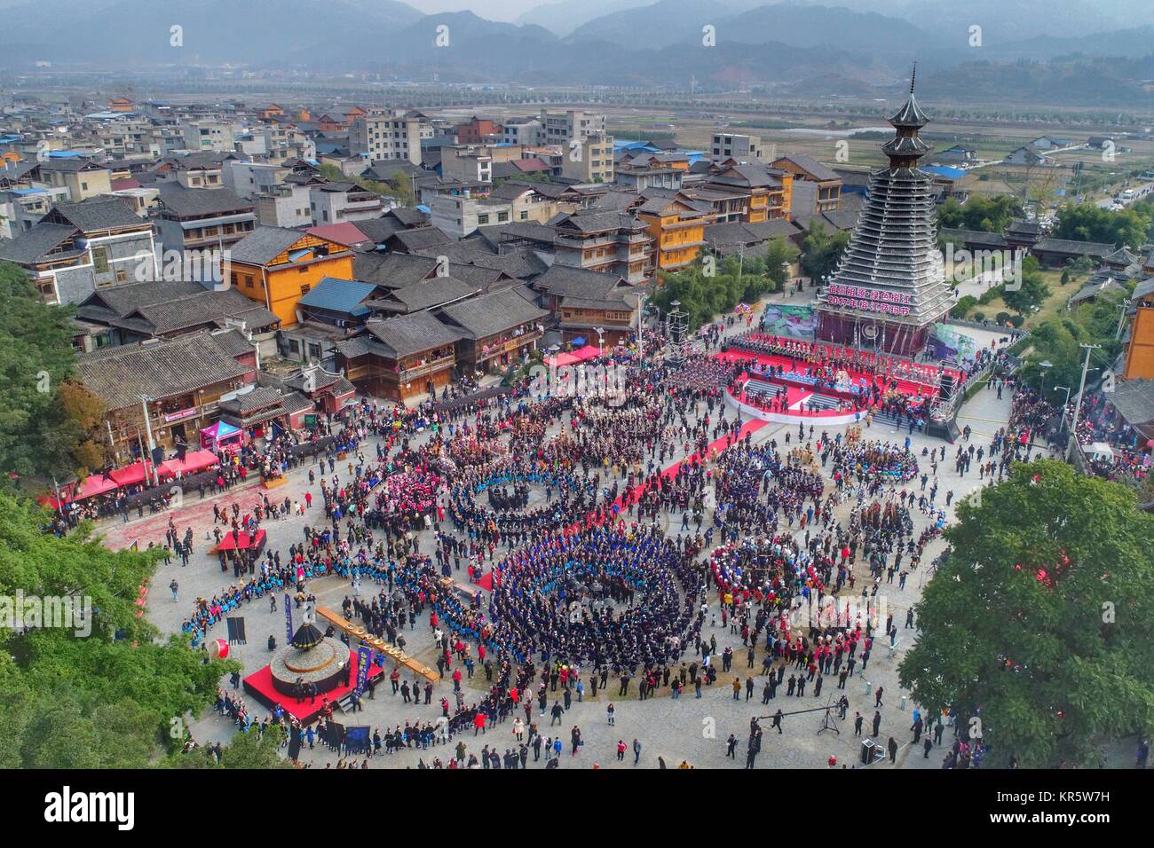 Rongjiang, China's Guizhou Province. 18th Dec, 2017. People of Dong ...