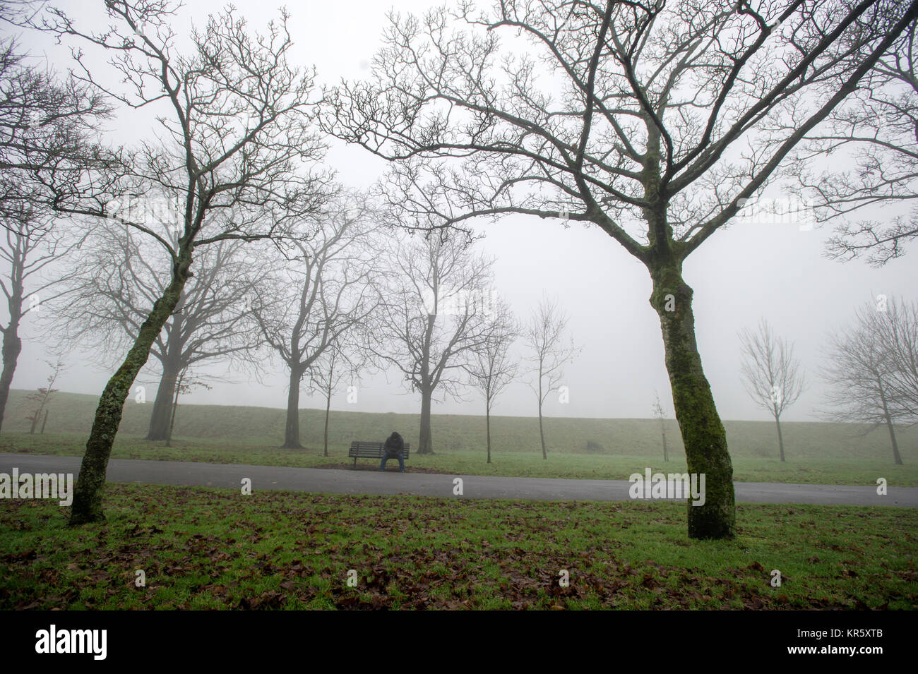 Leverhulme Park, Bolton. 18th December, 2017. A blanket of thick fog ...