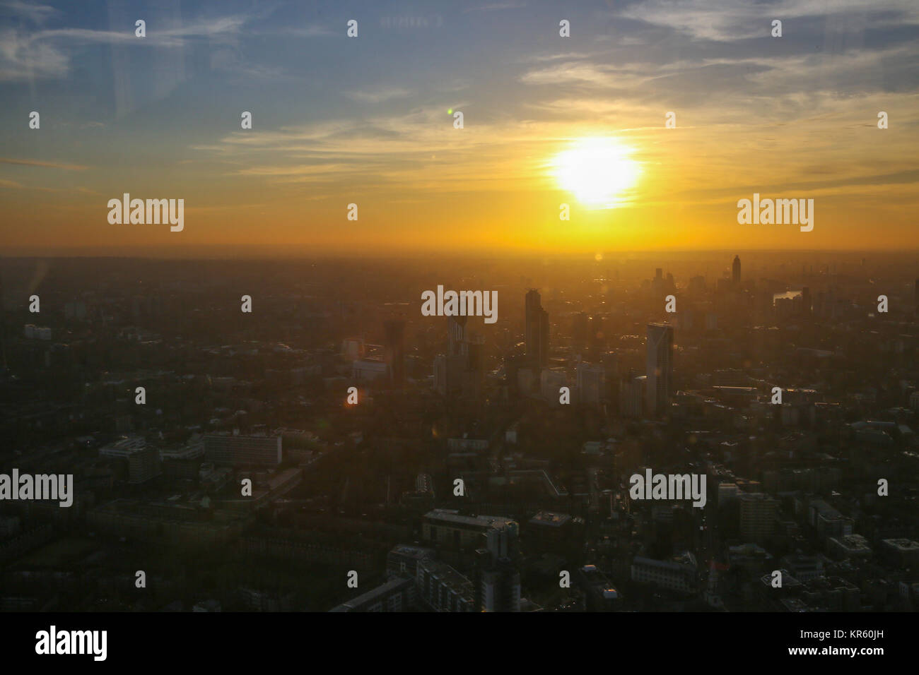 London, UK. 18th Dec, 2017. An aerial view of South London as the ...