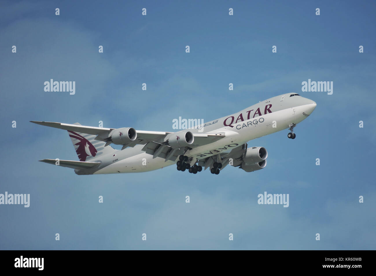 Doha, Qatar. 22nd Nov, 2017. A Boeing 747 operated by Qatar Airways ...