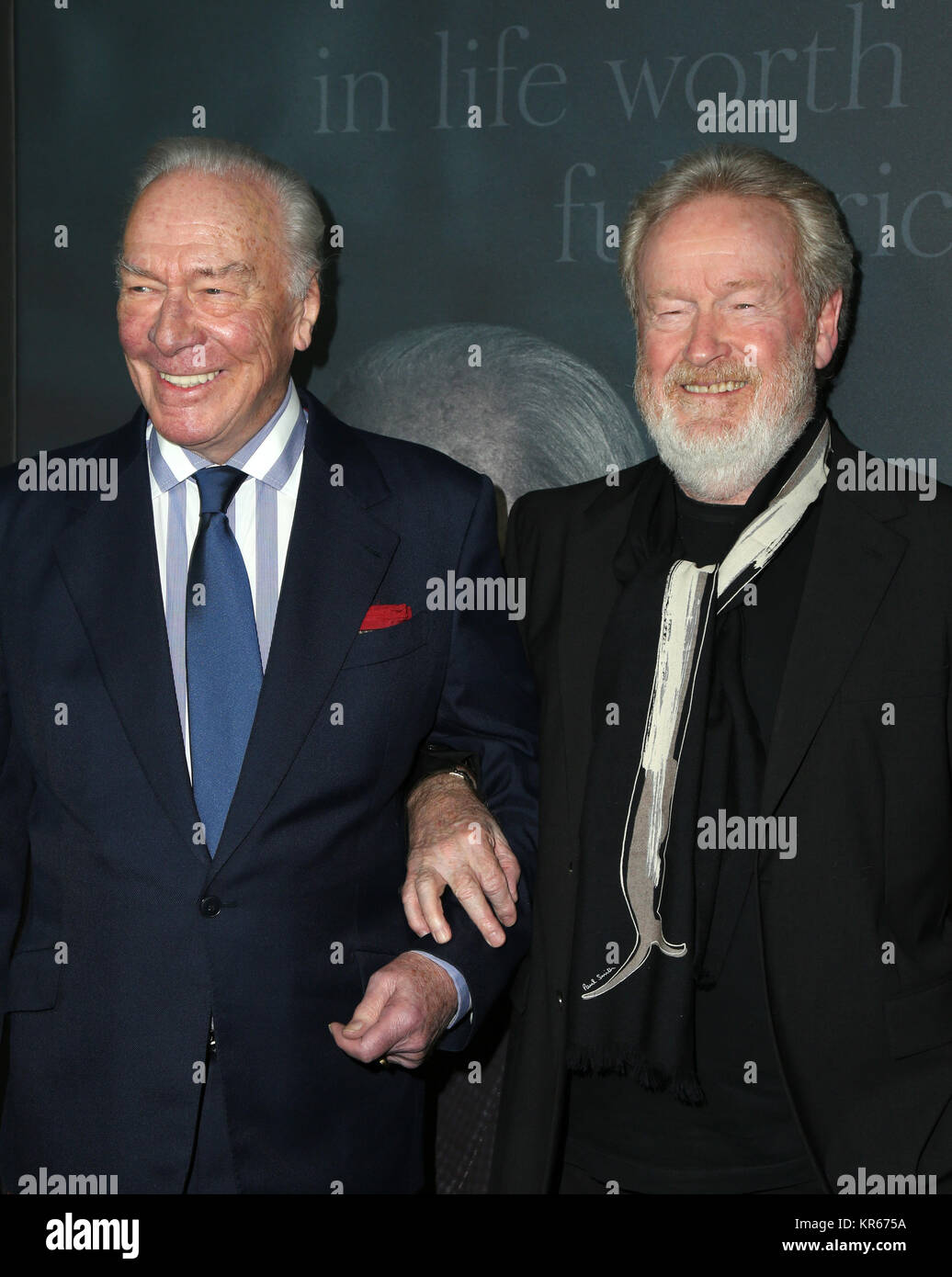 Beverly Hills, Ca. 18th Dec, 2017. Christopher Plummer, Ridley Scott ...