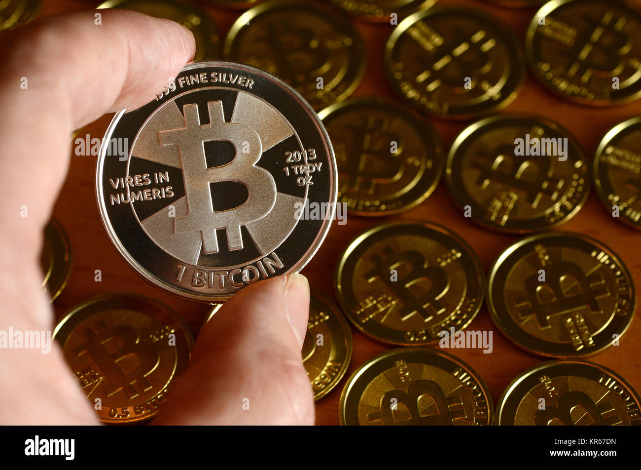 Berlin, Germany. 28th Nov, 2013. ILLUSTRATION - Bitcoins photographed ...