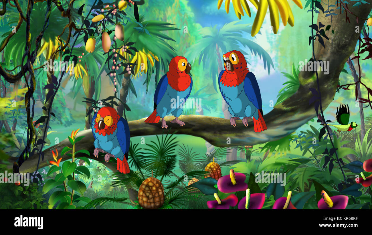 Macaw Parrot sitting on a Branch Stock Photo - Alamy