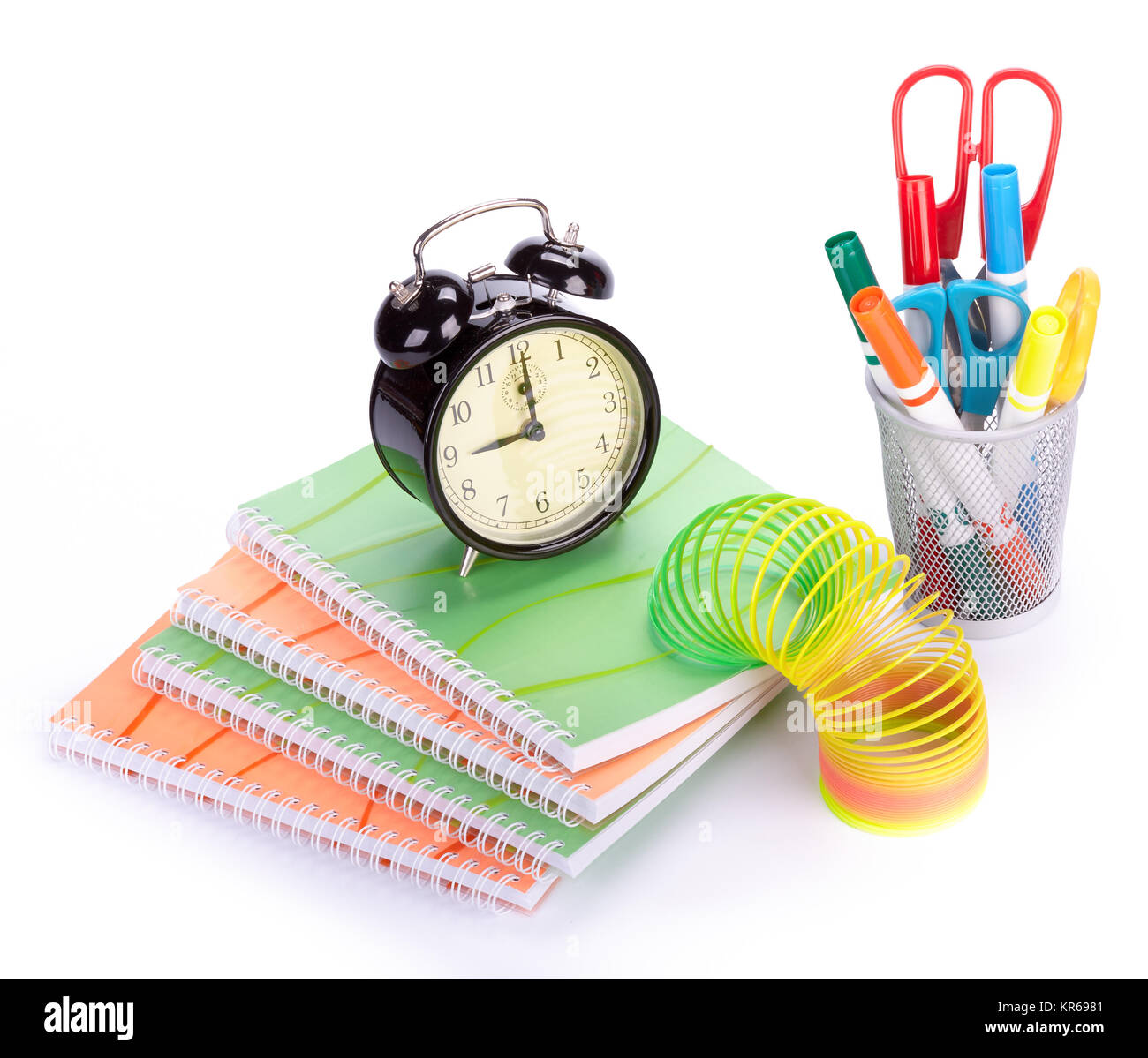 Concept clock exam book sheet Cut Out Stock Images & Pictures - Alamy