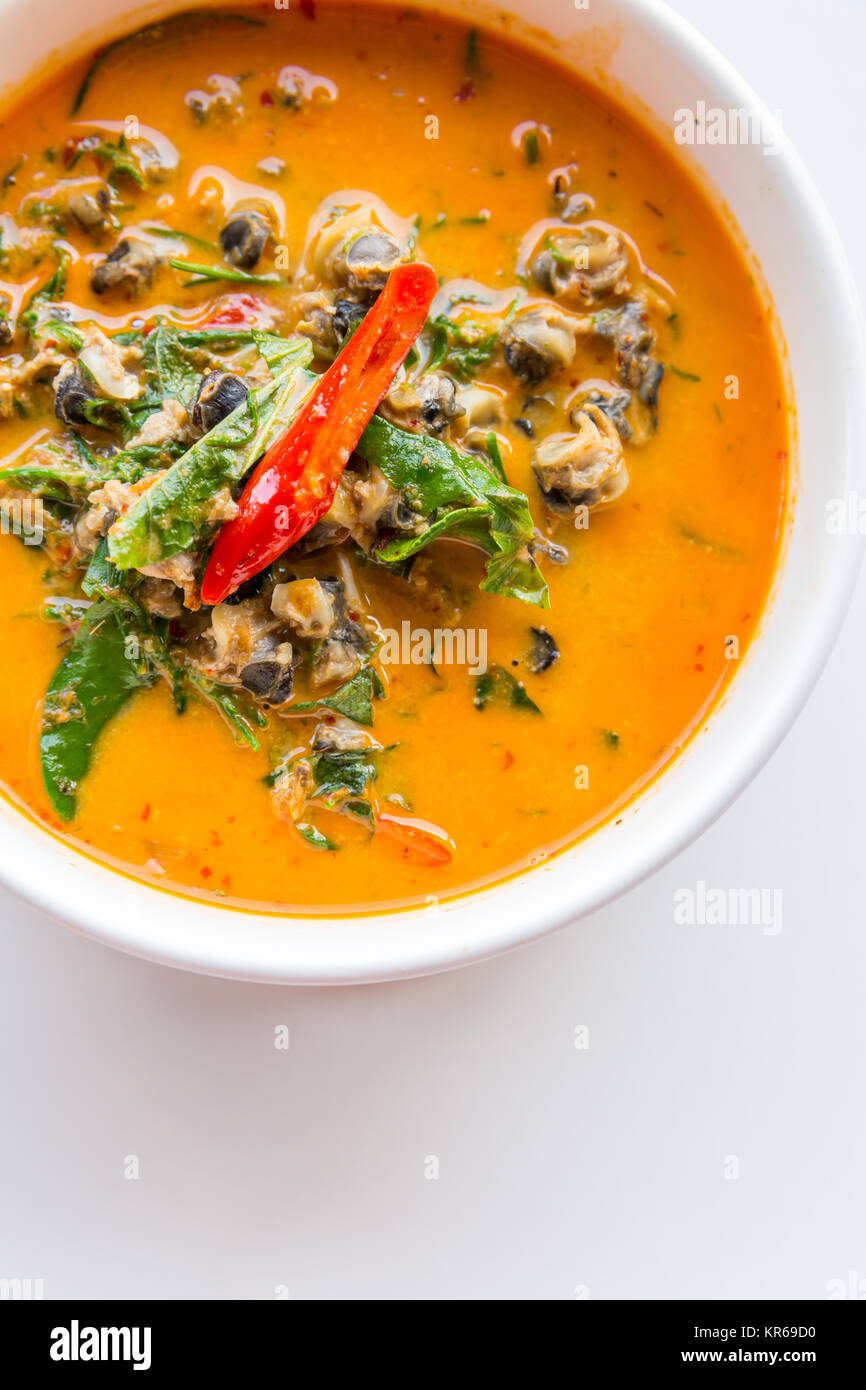 River snail red curry Stock Photo - Alamy