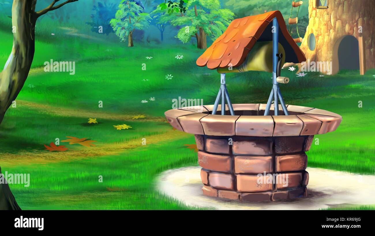 Cartoon stone well hi-res stock photography and images - Alamy