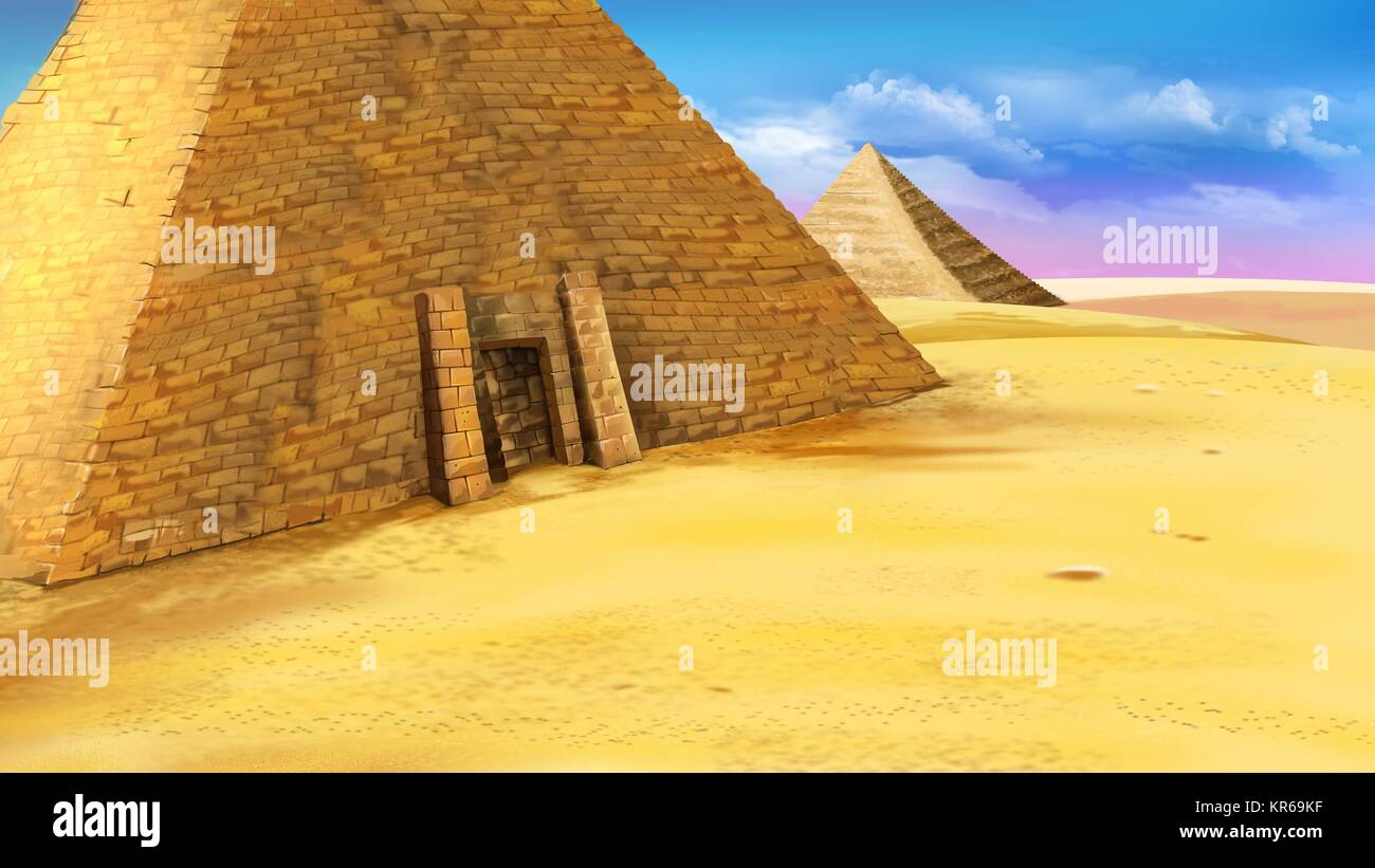 Egyptian pyramid with entrance Stock Photo - Alamy