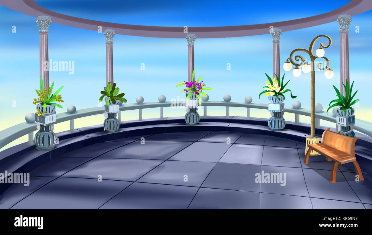 Terrace with Colonnade Stock Photo - Alamy